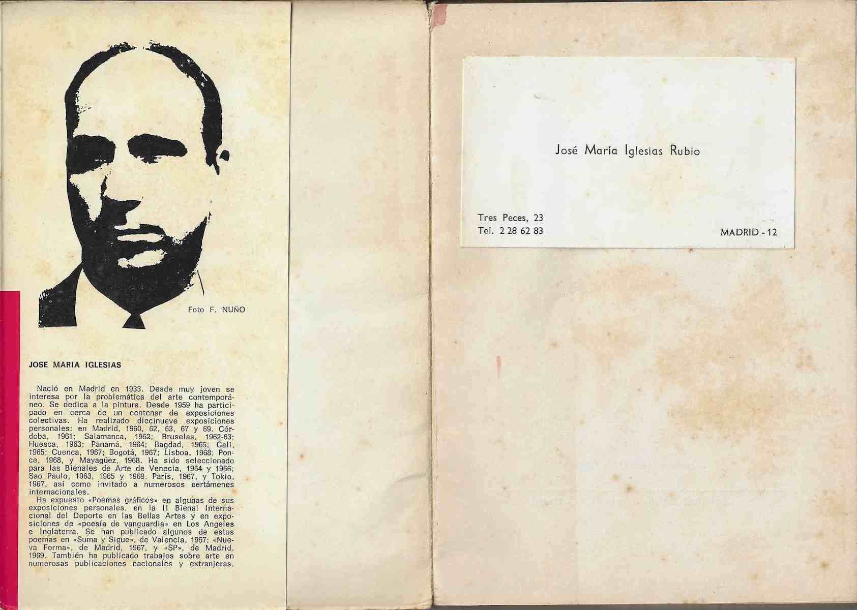 José María Iglesias. Poemas Visuales. Madrid, Espanha, 1969.